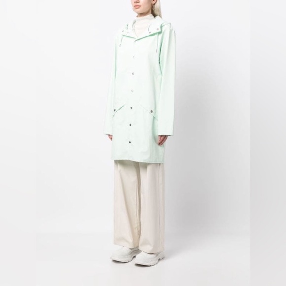 Rains | Jackets & Coats | Rains Long Jacket Rain Coat In Mineral | Poshmark